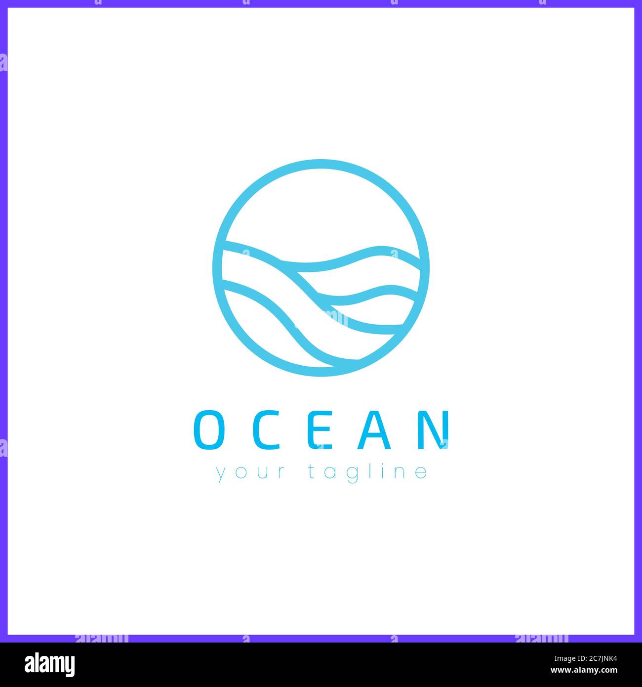 Ocean in a circle. Simple and modern logo design Stock Vector Image ...