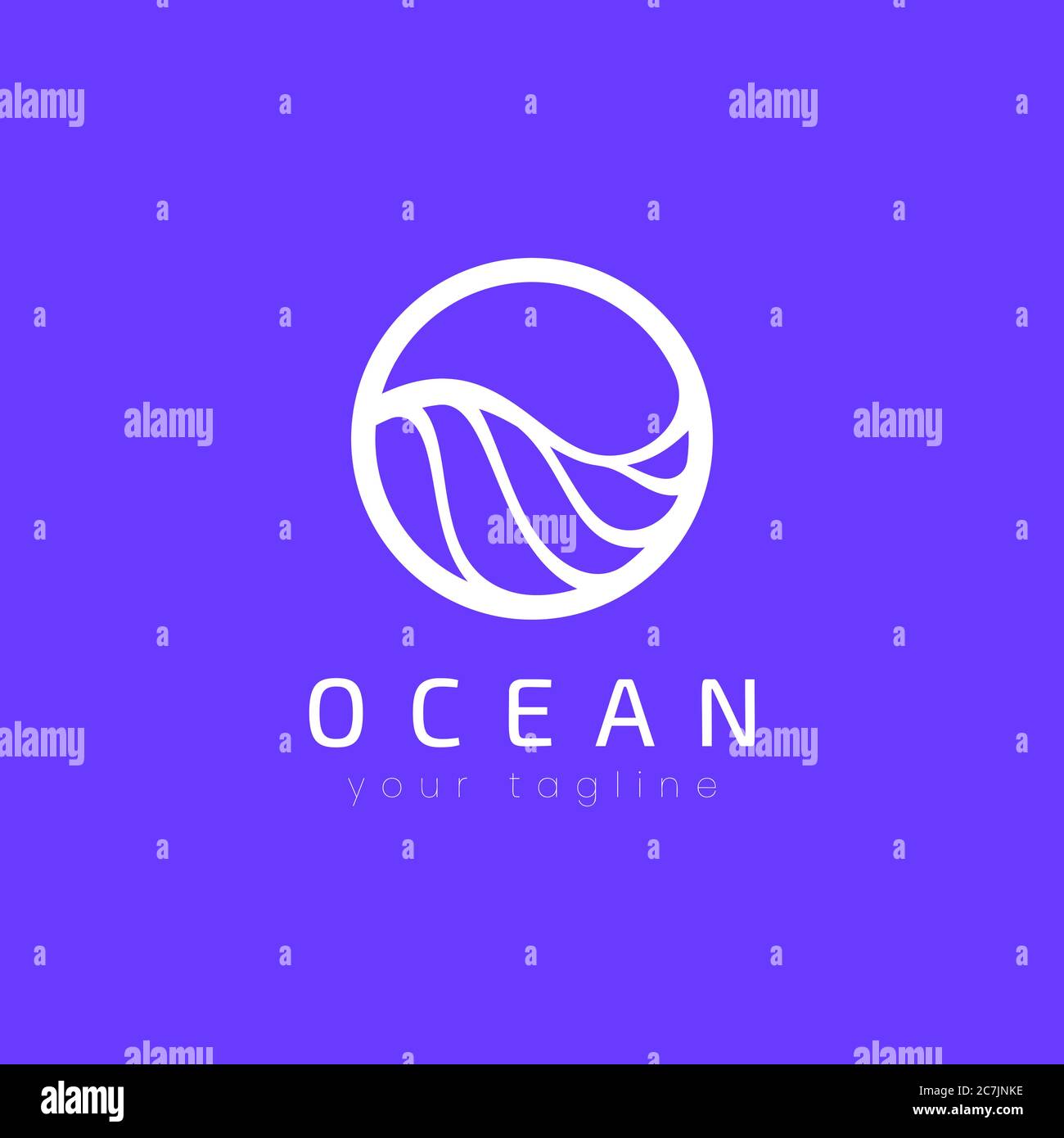 Ocean waves in a circle. Simple and modern logo design Stock Vector ...