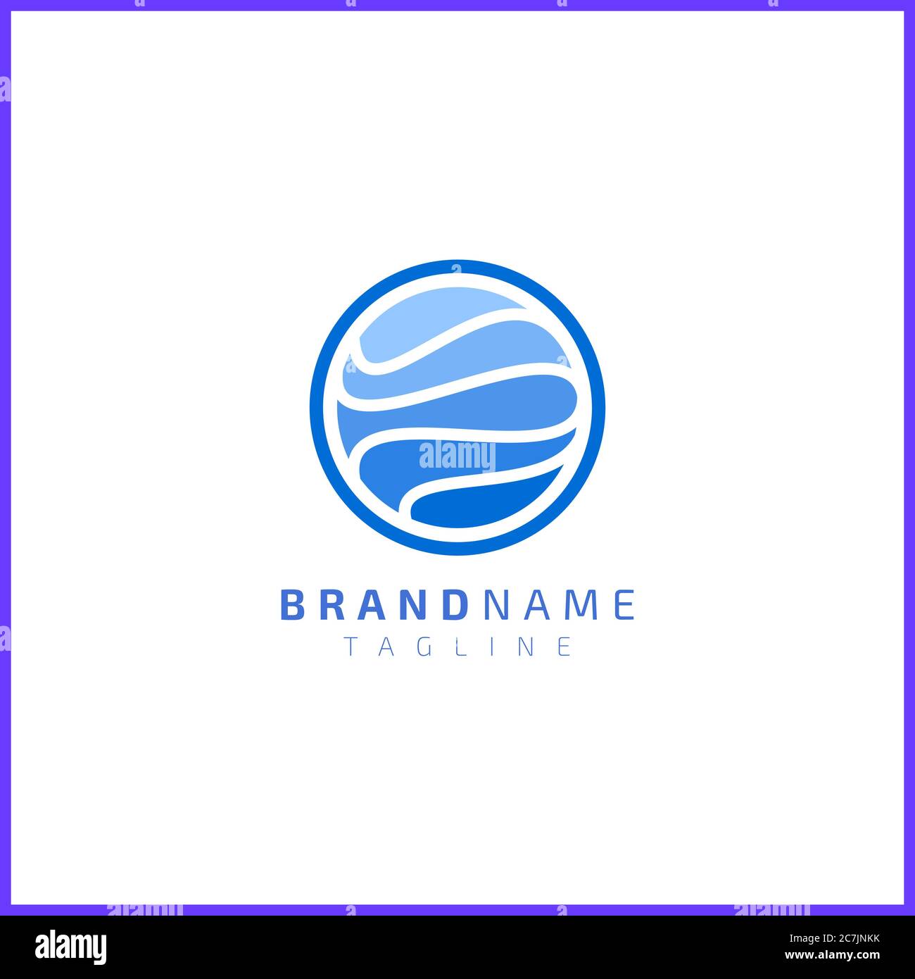 Abstract ocean waves in circle form. Simple and minimalist logo design ...