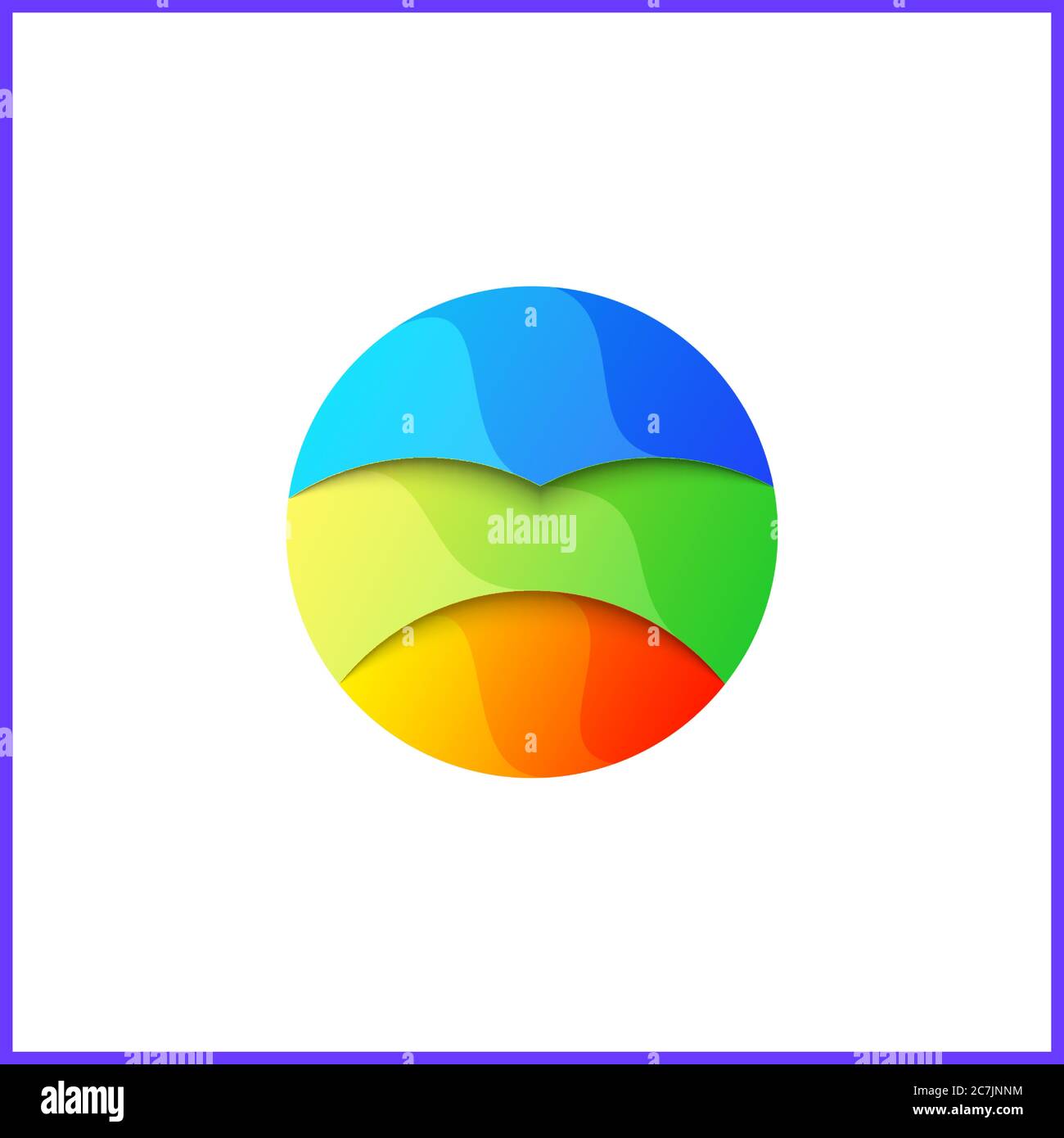 Colorful Sea Waves in circle shape. Logo design with Beautiful gradient ...