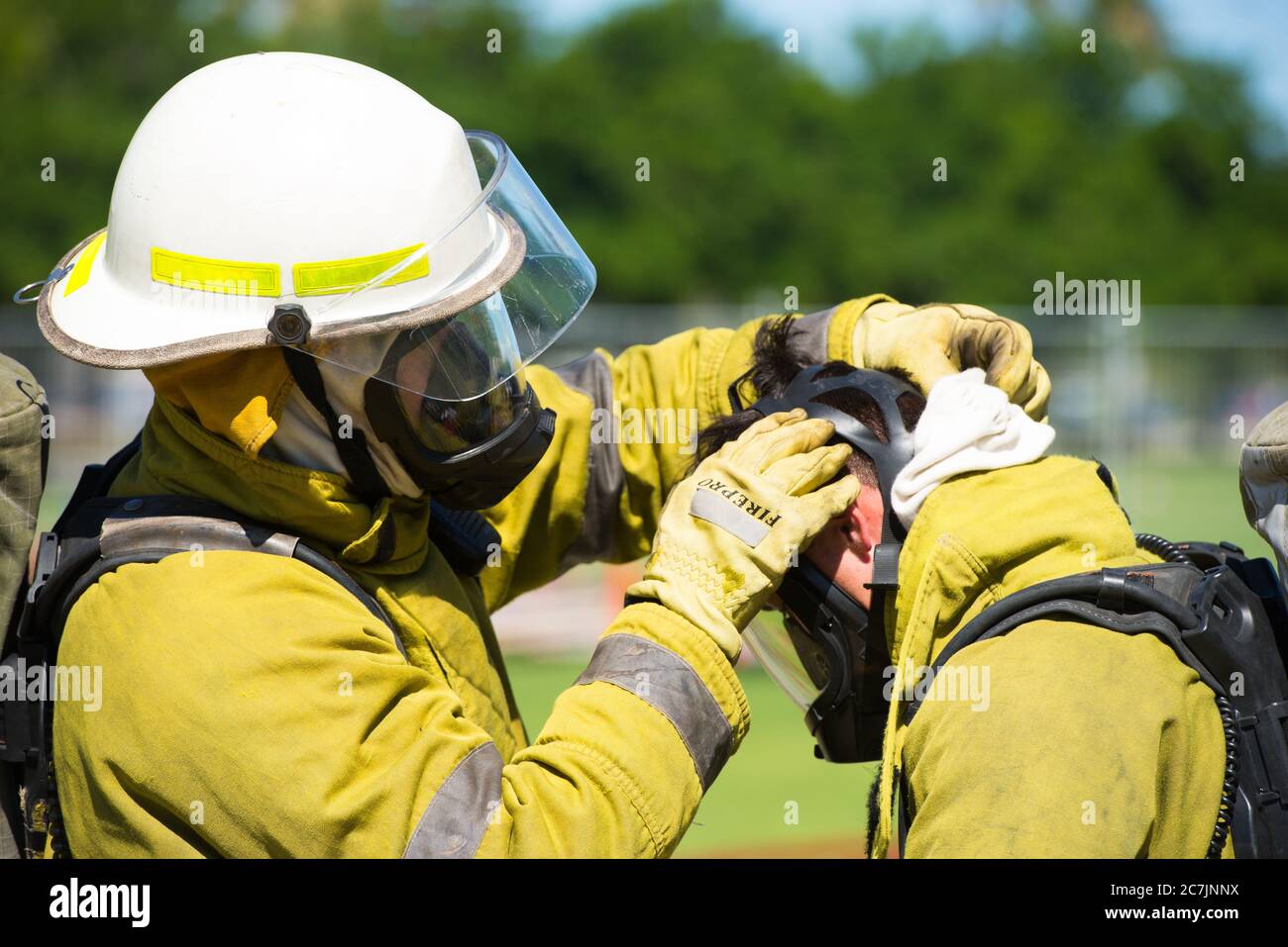 Perth, Australia, 26 November 2017: Firefighters of emergency response ...