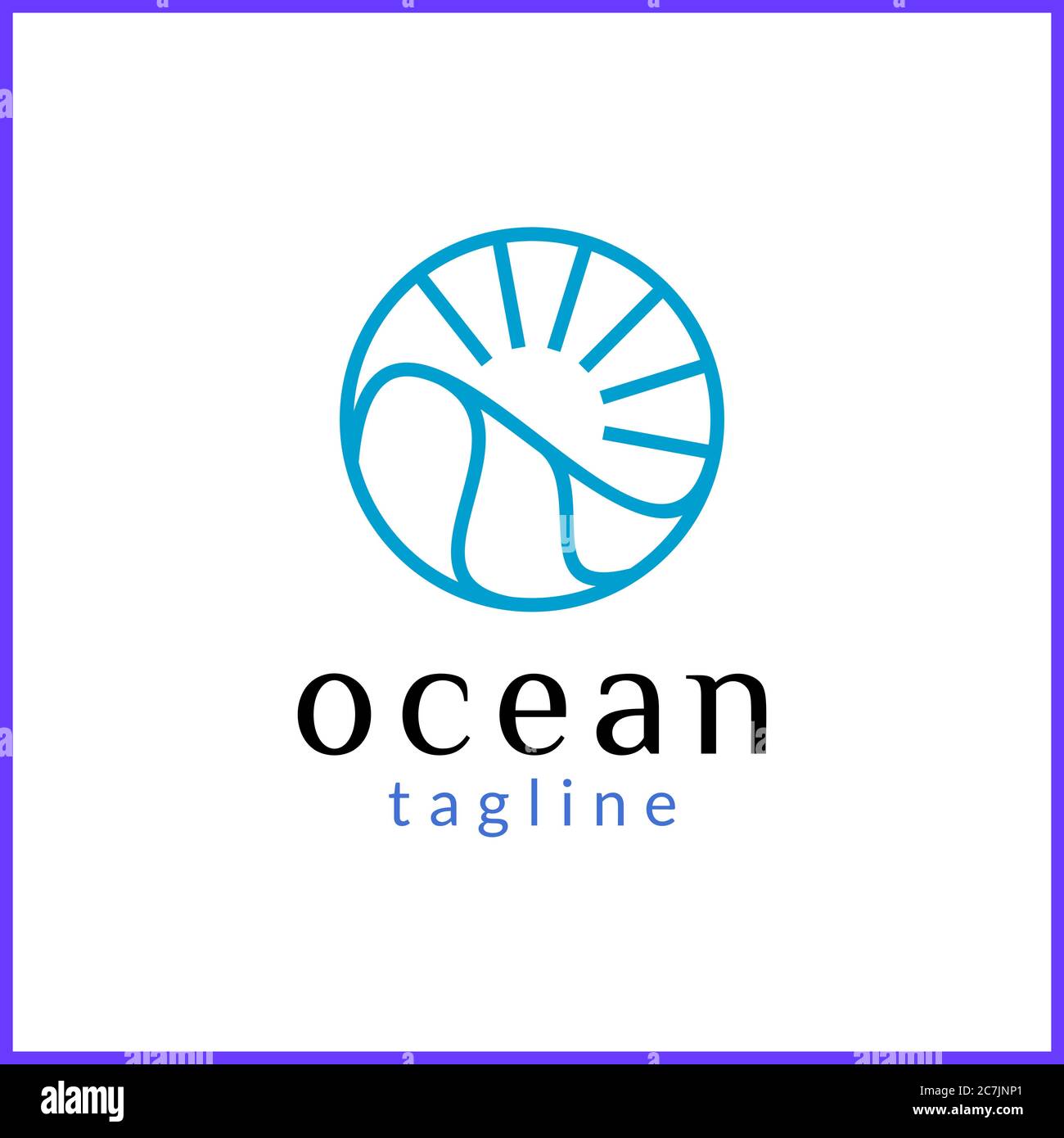 simple sun and ocean waves line art style Stock Vector Image & Art - Alamy