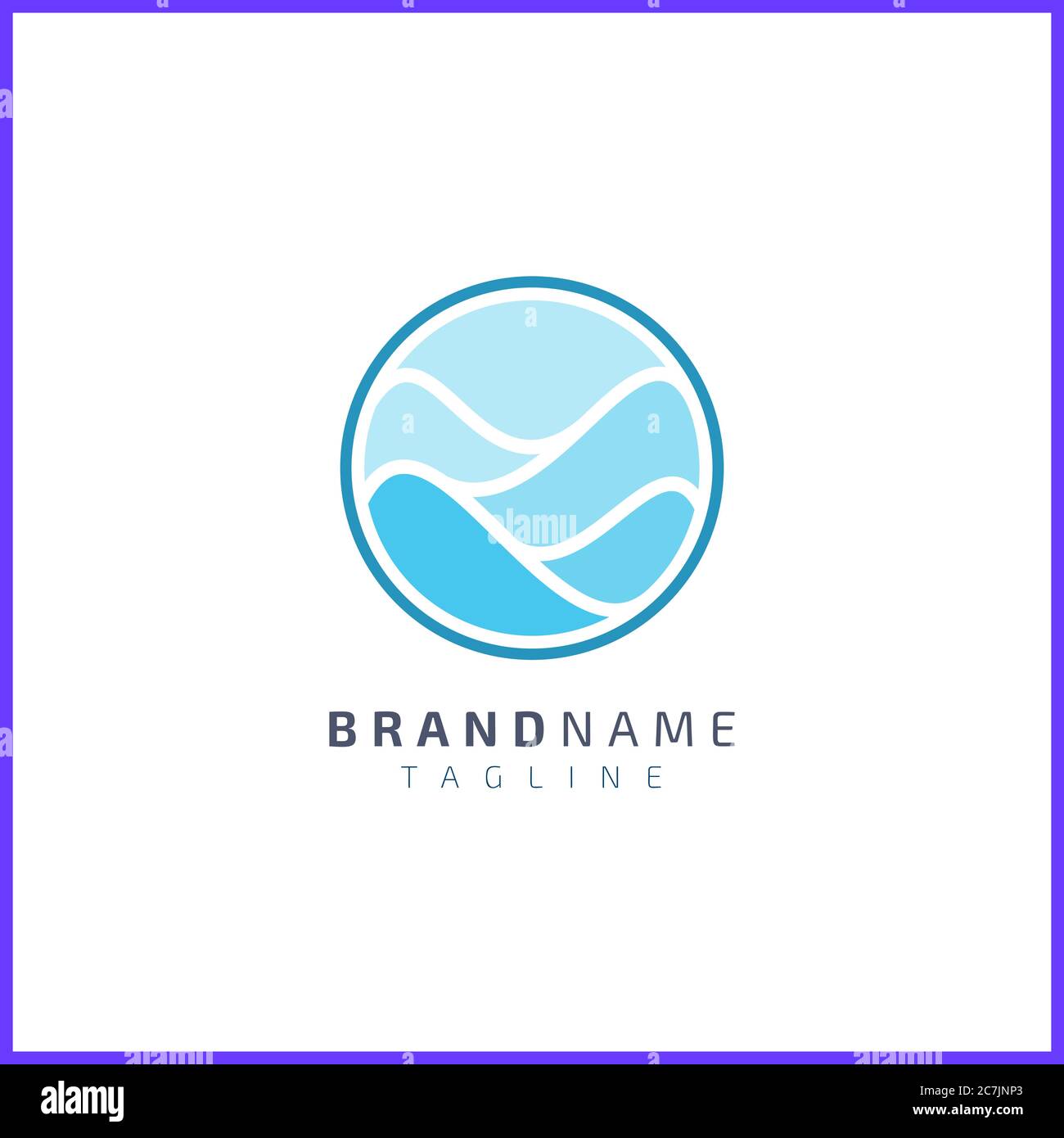 Waves in circle shape. Modern logo design with soft color Stock Vector ...