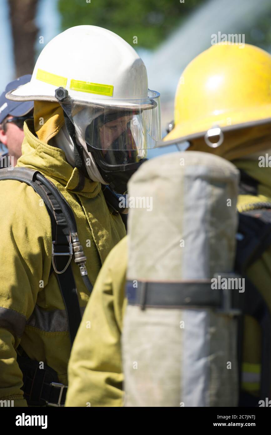 Perth, Australia, 26 November 2017: Firefighters of emergency response ...