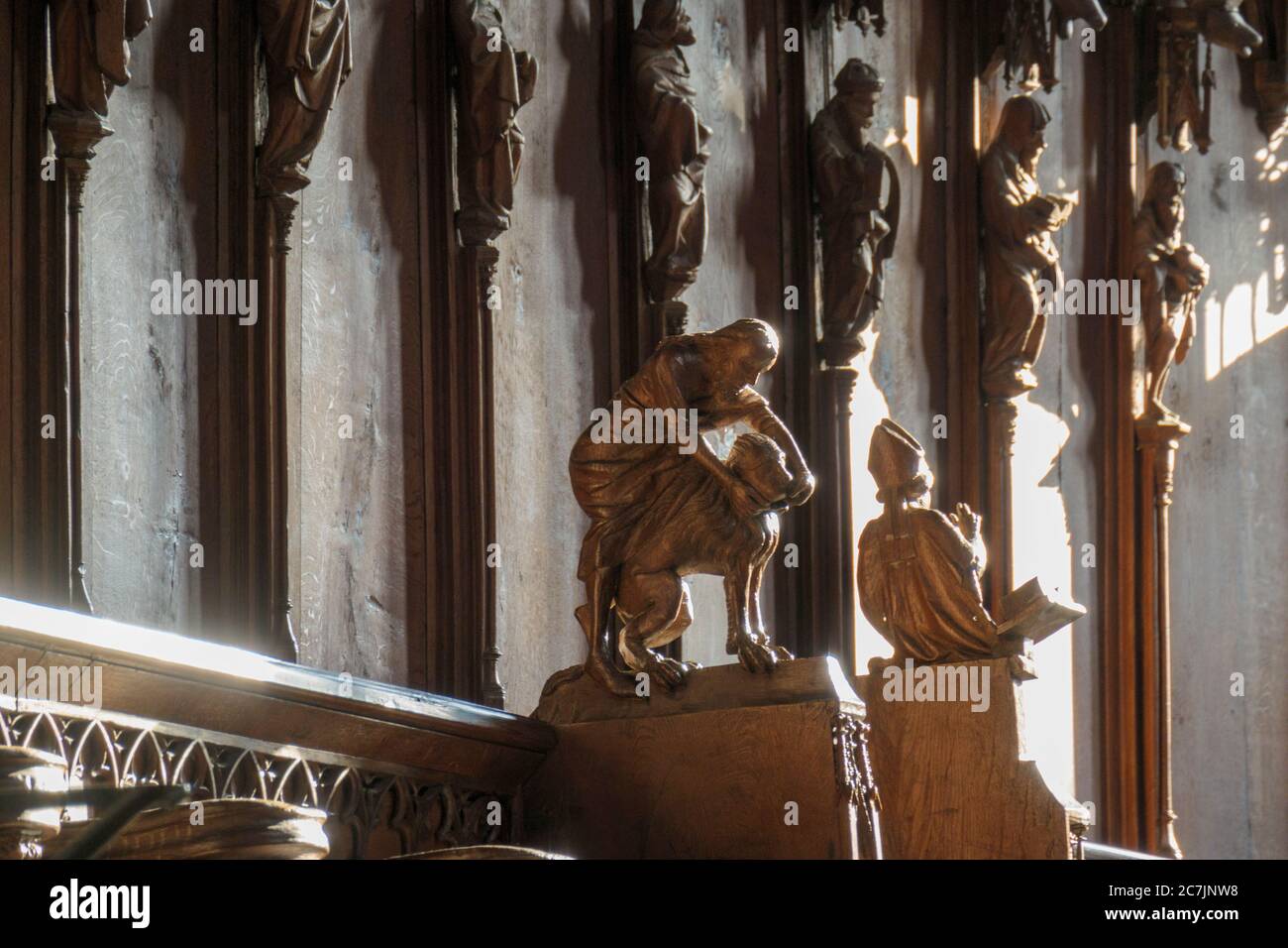 Cathedral inside, Gothic choir stalls, Bamberg old town, UNESCO World ...