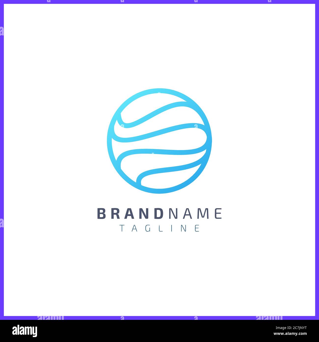 Ocean wave design in a circle. Simple and modern Stock Vector Image ...