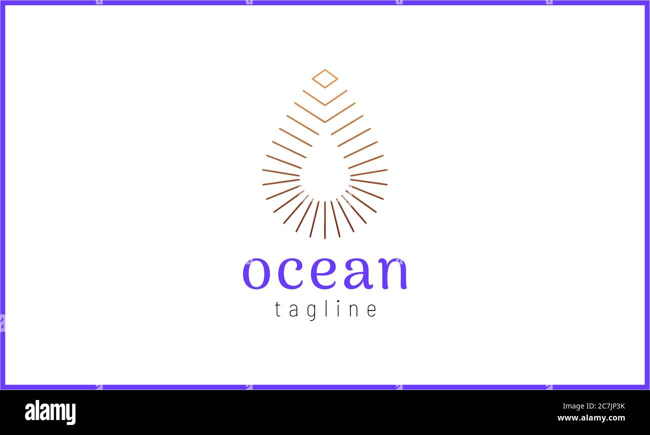 Water drop line art abstract logo design Stock Vector Image & Art - Alamy