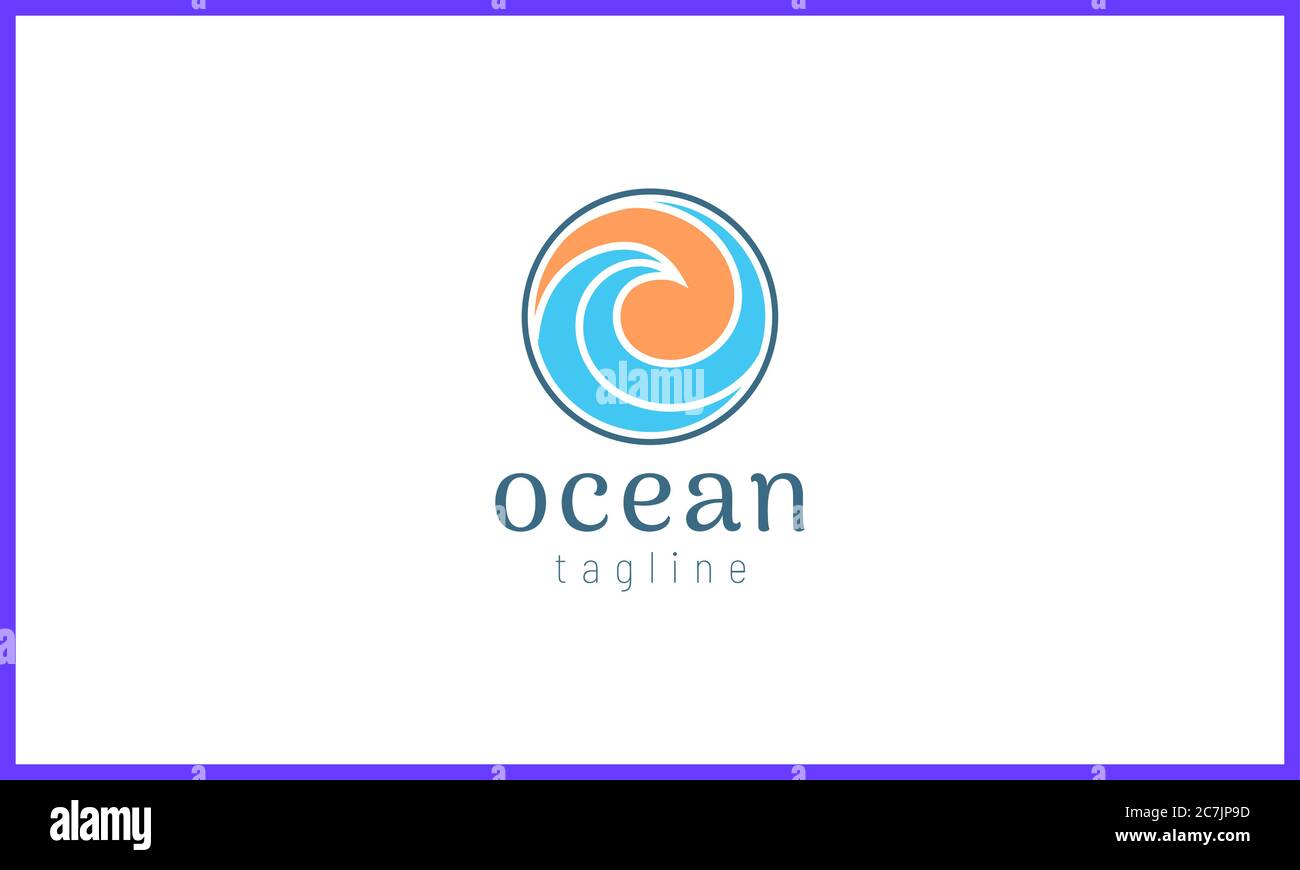 wave of sea water in a circle with abstract style Stock Vector Image ...