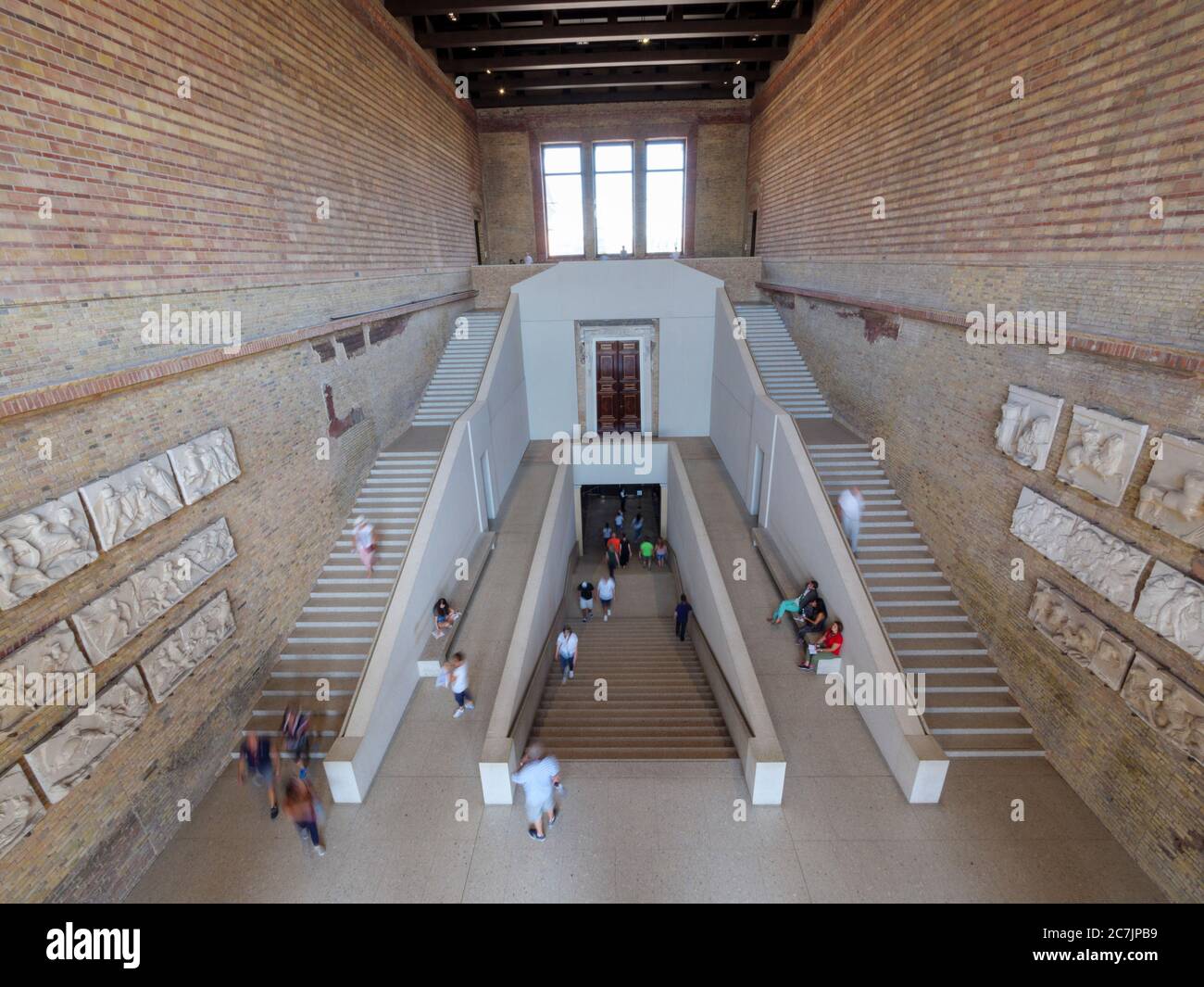Neues Museum, inside, staircase, stairwell, Museum Island, Berlin ...