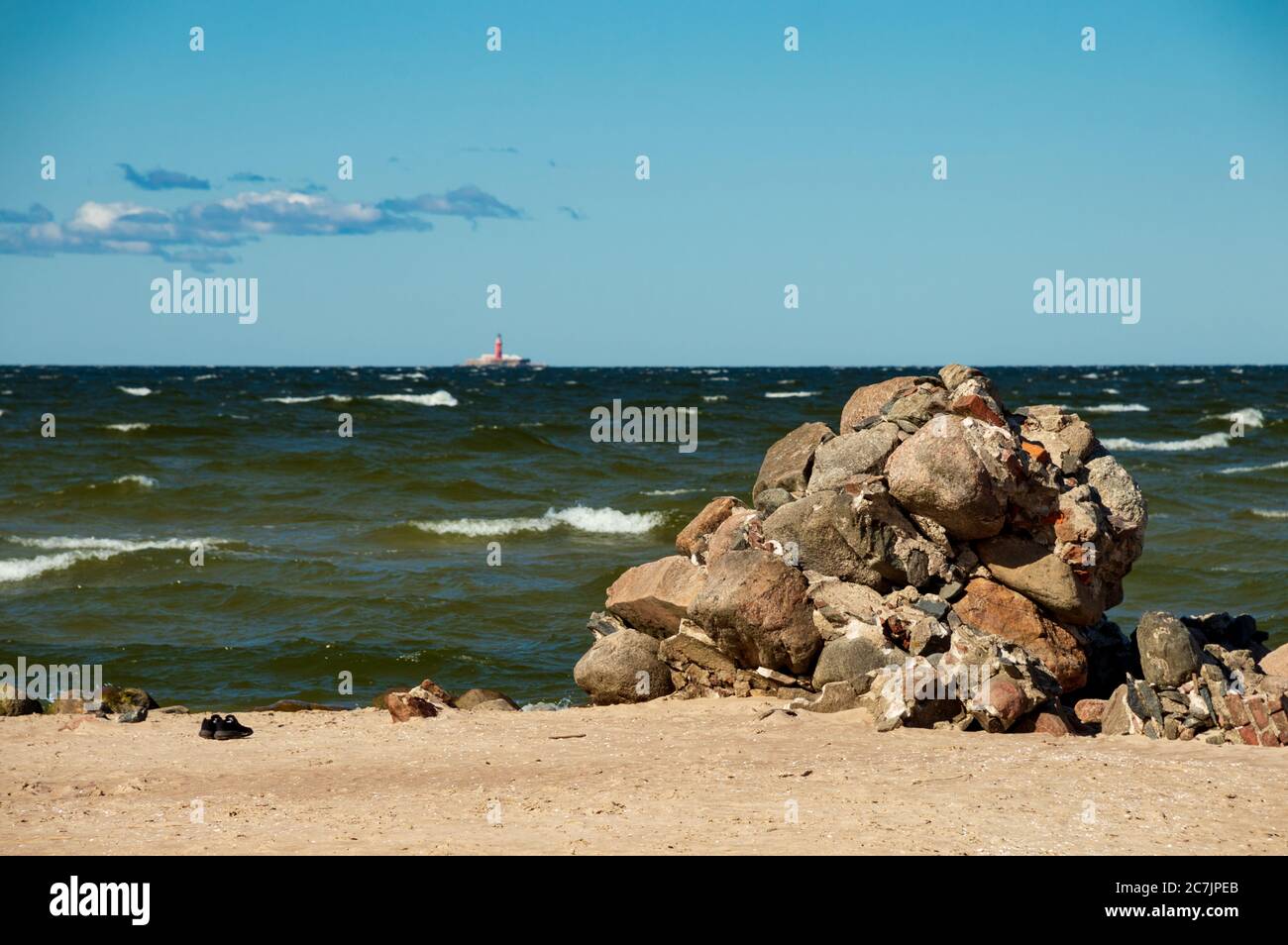 Pile of rocks at the beach Stock Photo - Alamy