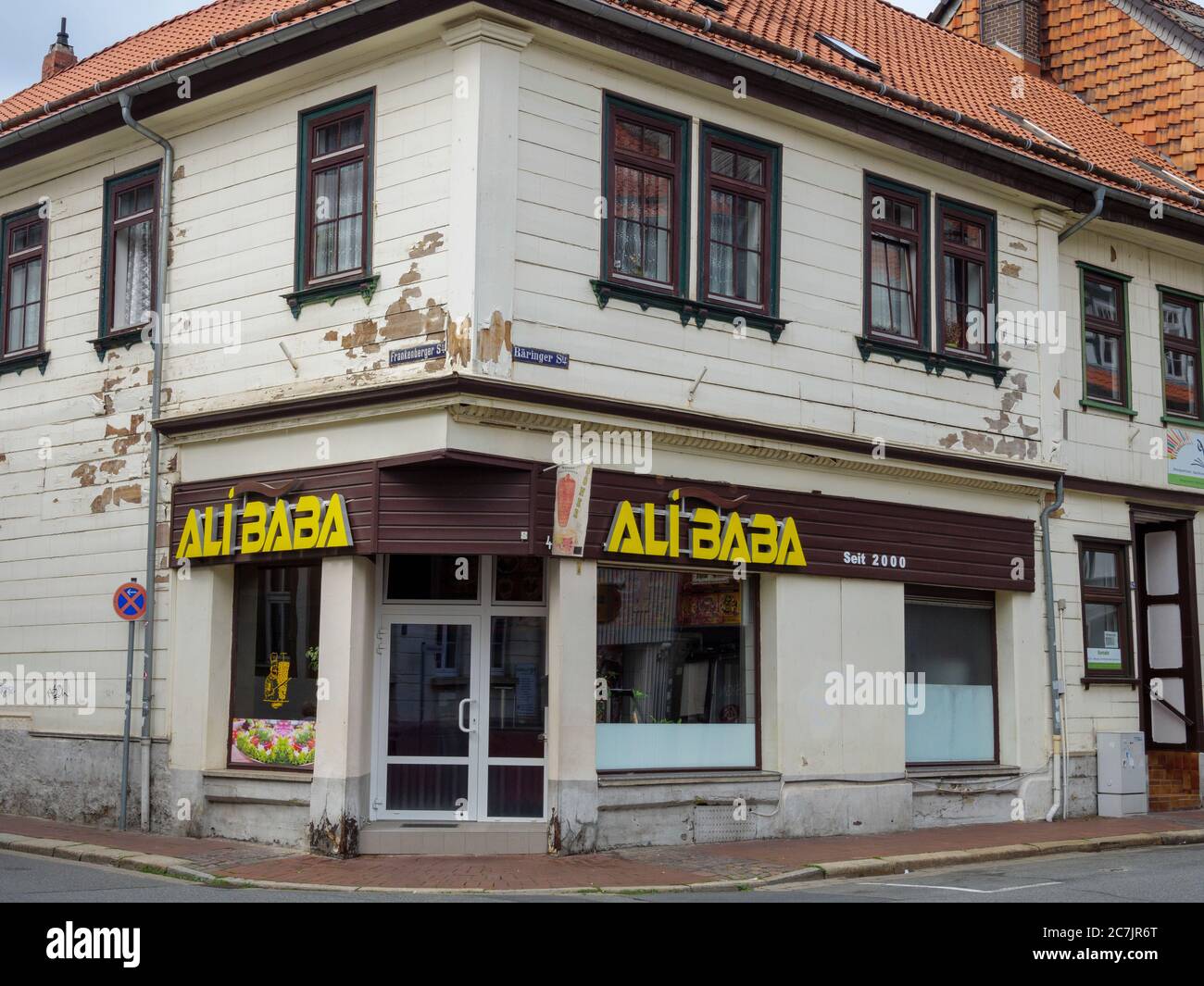 Ugly corner in the old town, Goslar, UNESCO World Heritage, Lower ...