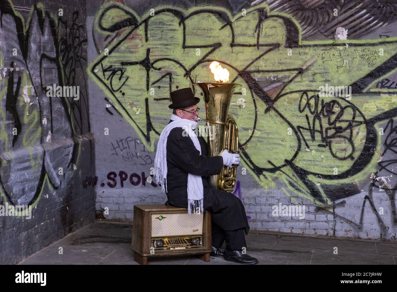 LONDON, UNITED KINGDOM - Feb 14, 2015: Christopher Werkowicz AKA Fire ...