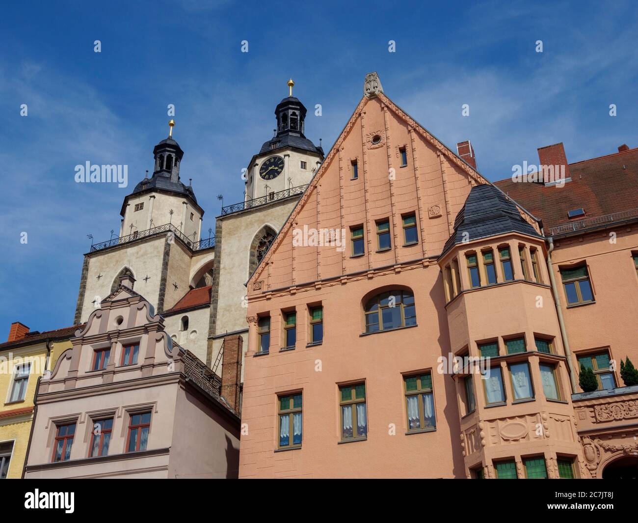 Market, town church, Lutherstadt Wittenberg, UNESCO World Heritage ...