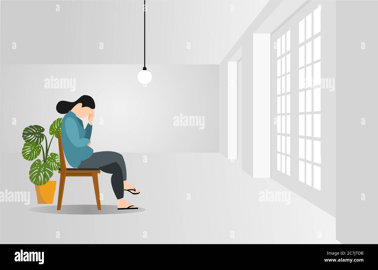 Feeling alone Stock Vector Images - Alamy