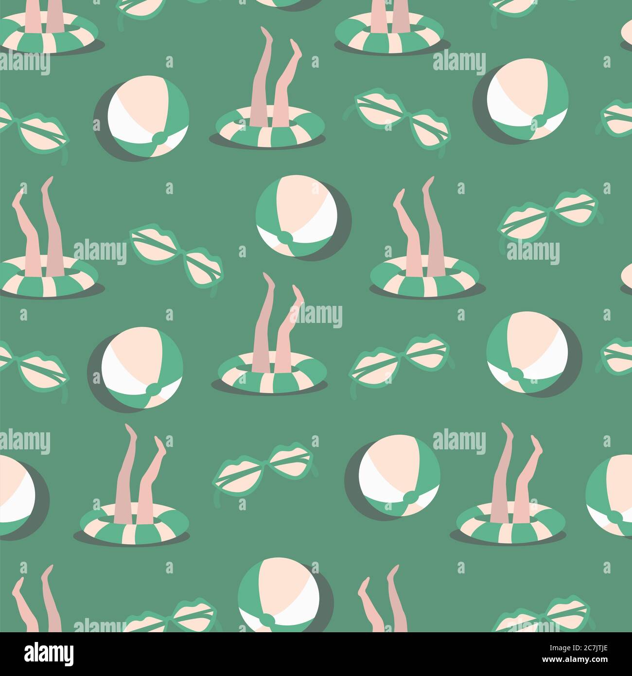 Vector Summer topic icons seamless repeat pattern Stock Vector Image ...