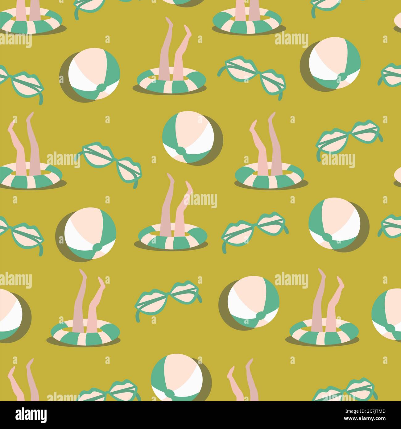 Vector Summer topic icons seamless repeat pattern Stock Vector Image ...