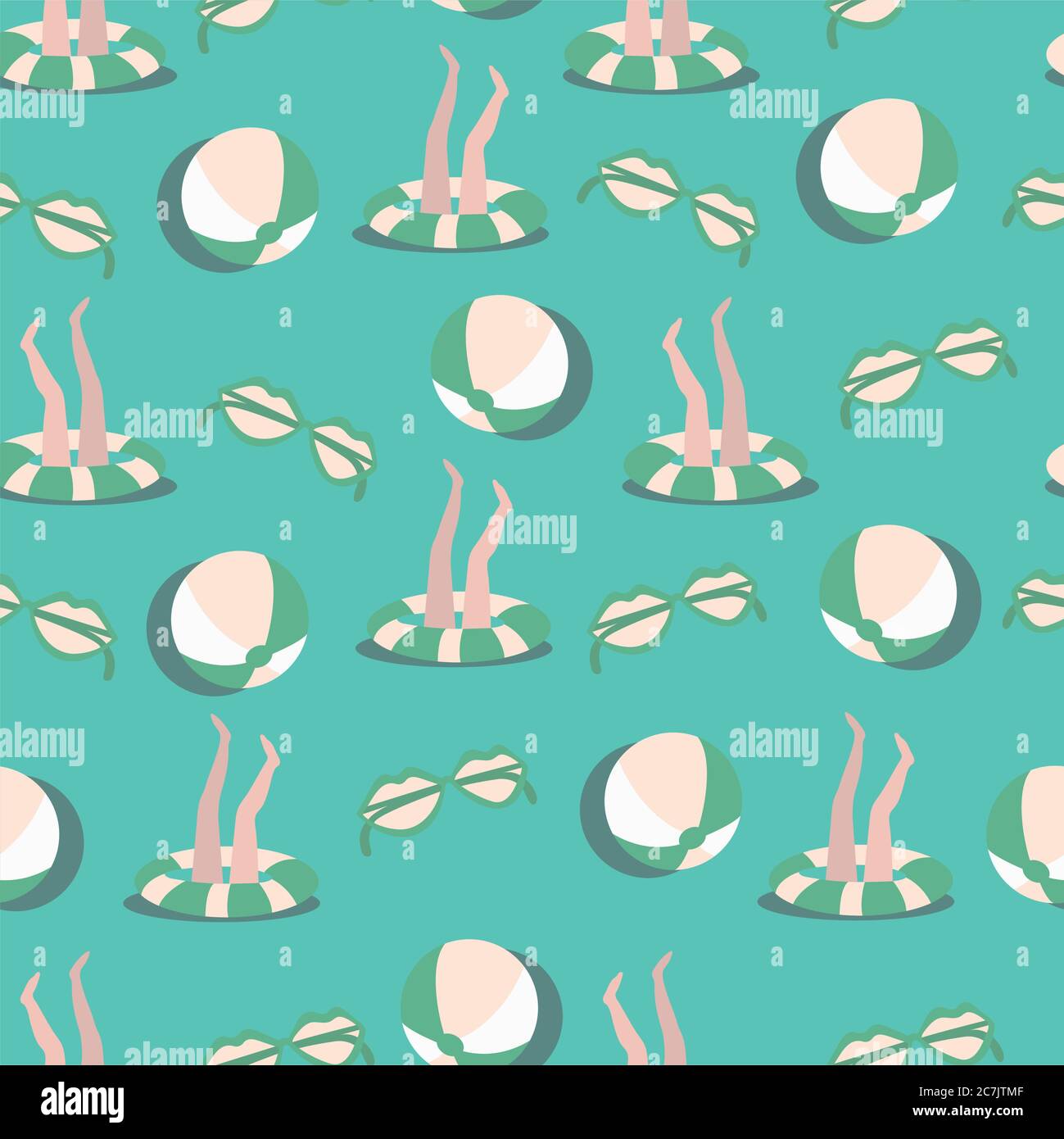 Vector Summer topic icons seamless repeat pattern Stock Vector Image ...