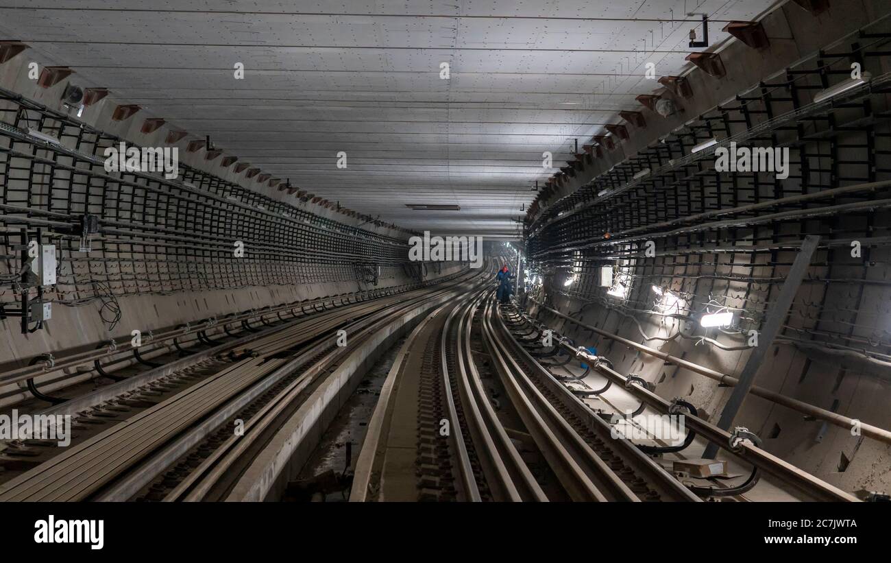 View of the metro tunnel under construction Stock Photo - Alamy