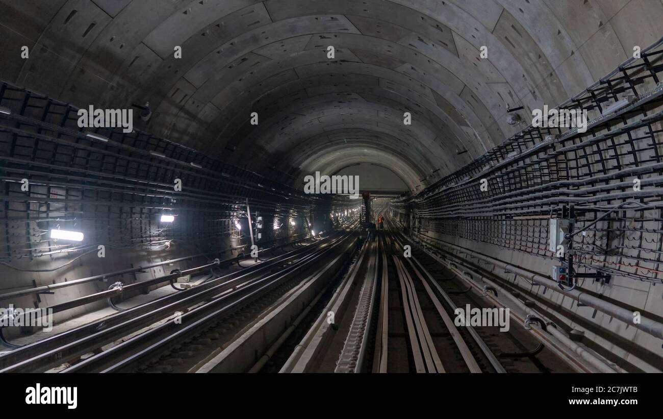 View of the metro tunnel under construction Stock Photo - Alamy