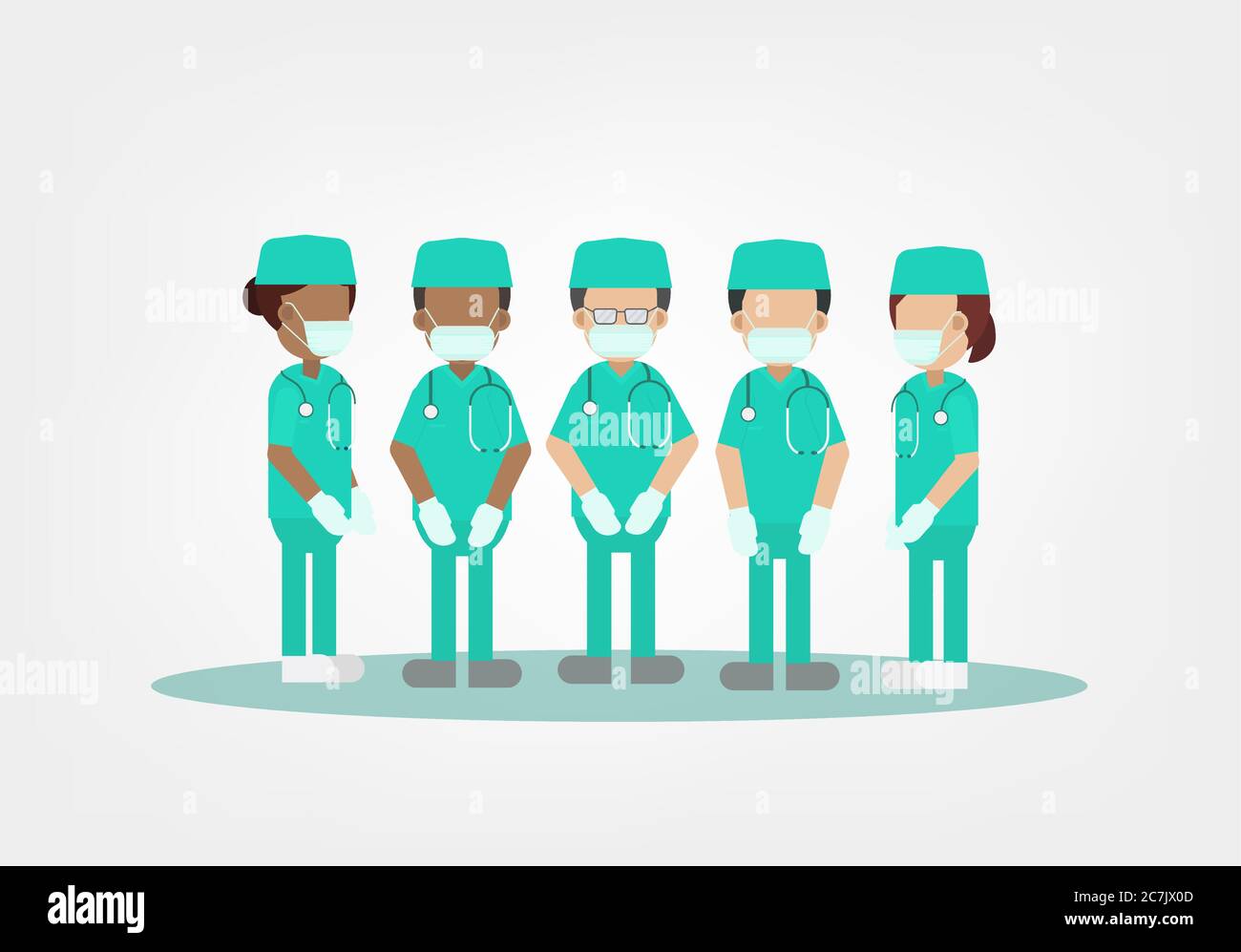 Set of surgeons characters flat design vector illustration Stock Vector ...