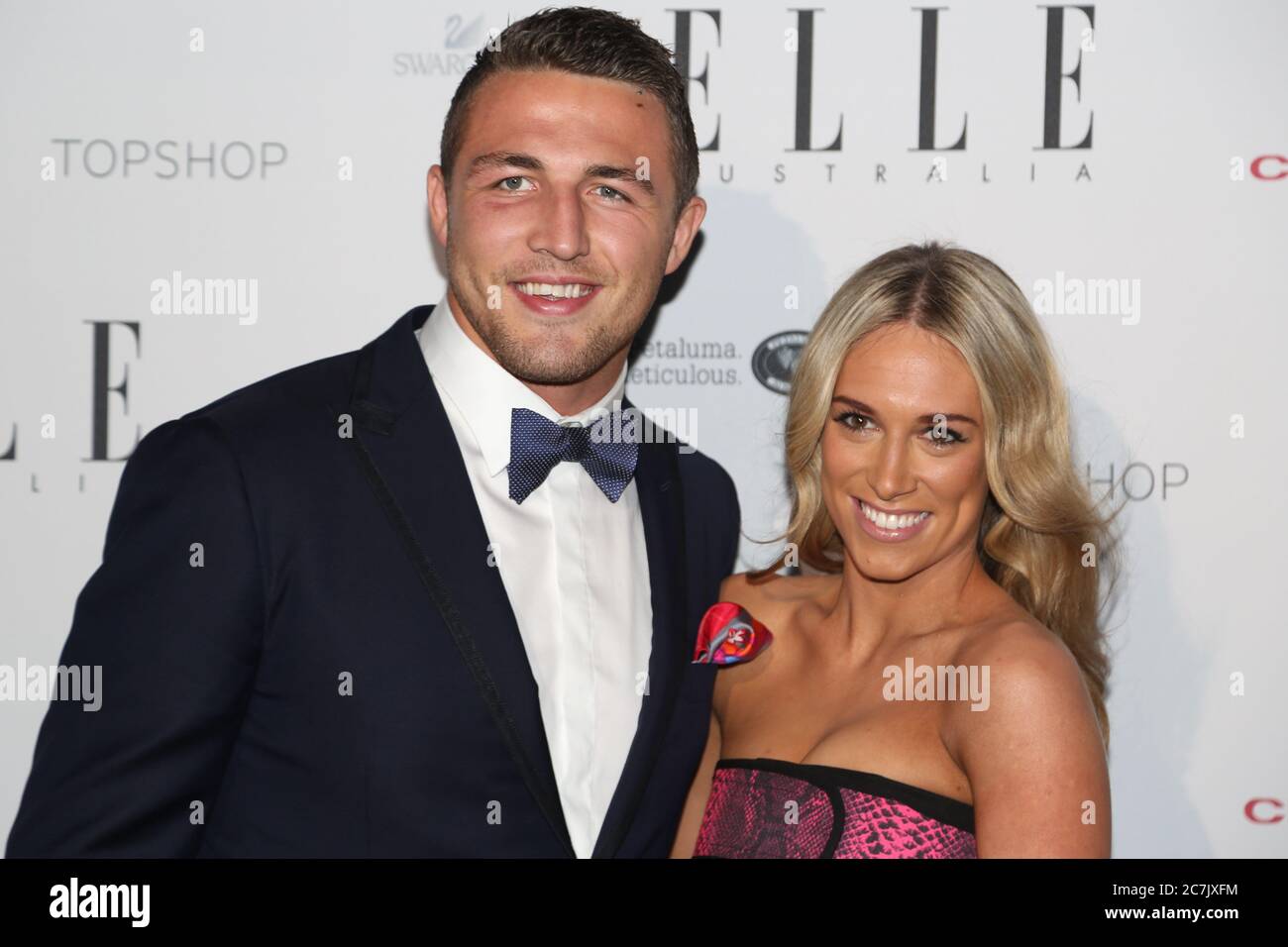 Sam Burgess and Phoebe Hooke arrive on the red carpet for the inaugural ...