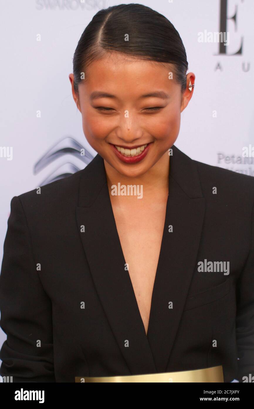 Margaret Zhang arrives on the red carpet for the inaugural ELLE Style ...