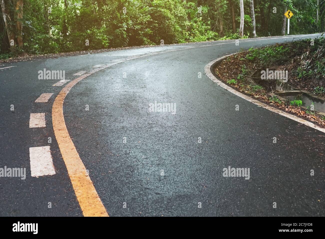 Road in the country with nature surrounding background Stock Photo - Alamy