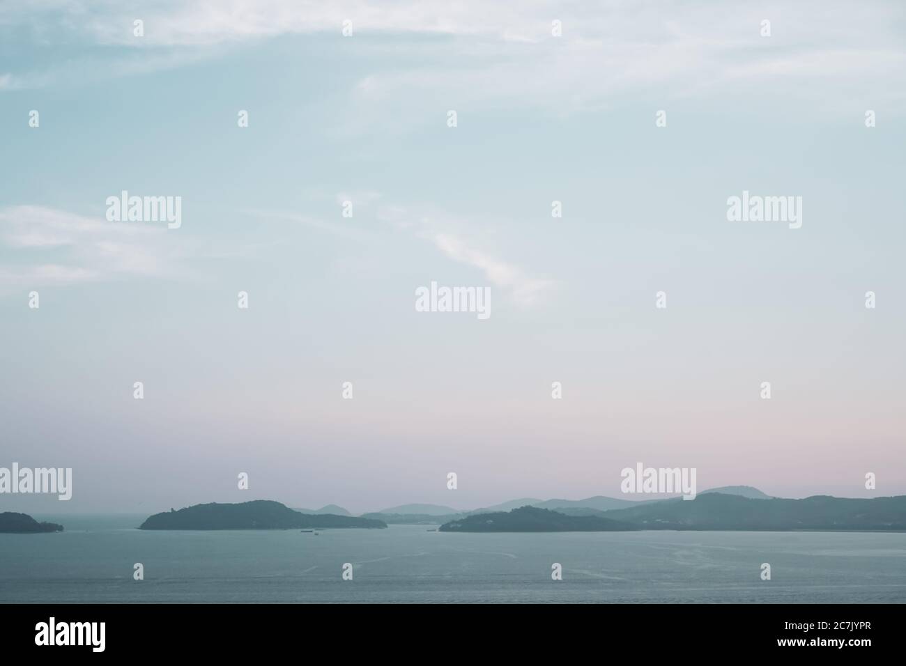 Sea scenery view landscape with twilight sky beautiful minimal fade ...
