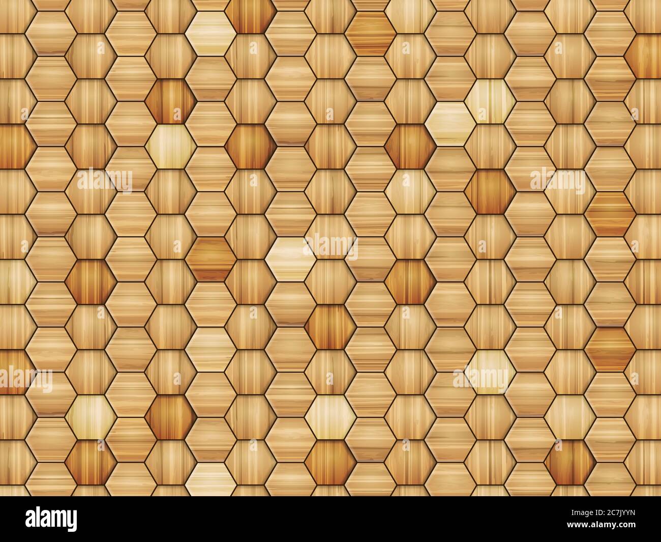 Background formed by wooden hexagon blocks. Vector illustration Stock ...