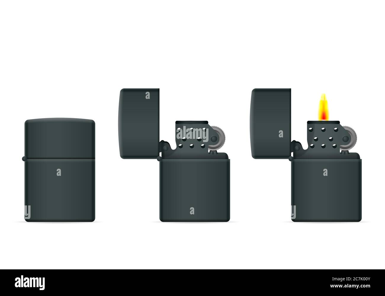 Lighter set on a white background. Vector illustration Stock Photo - Alamy