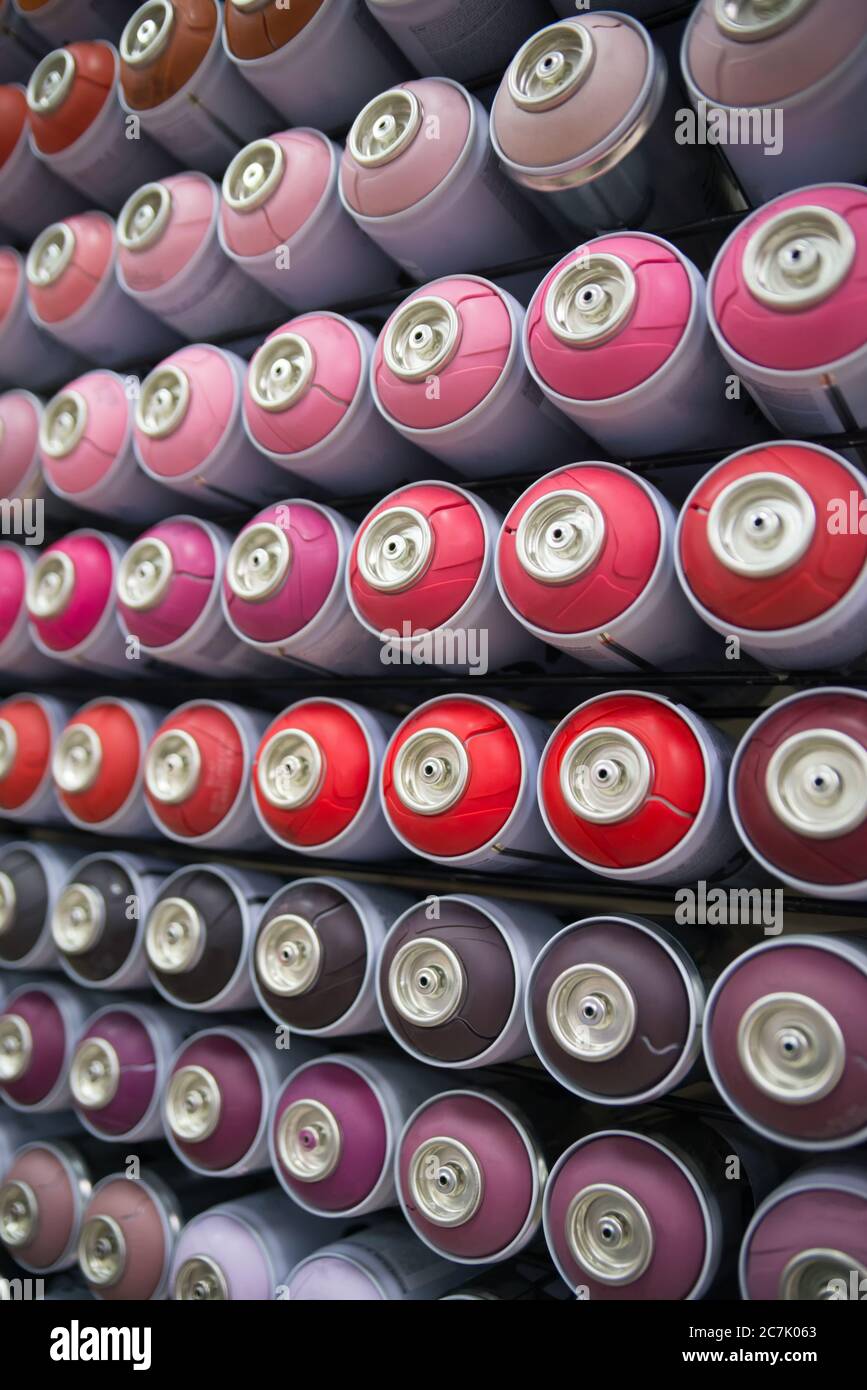 colorful cans of paint Stock Photo - Alamy