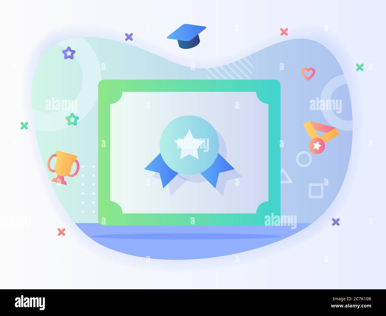 Certificate icon image star badge concept certified authorized ...