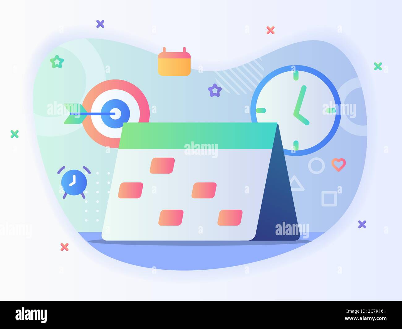 Calender icon background of alarm arrow clock business schedule concept ...