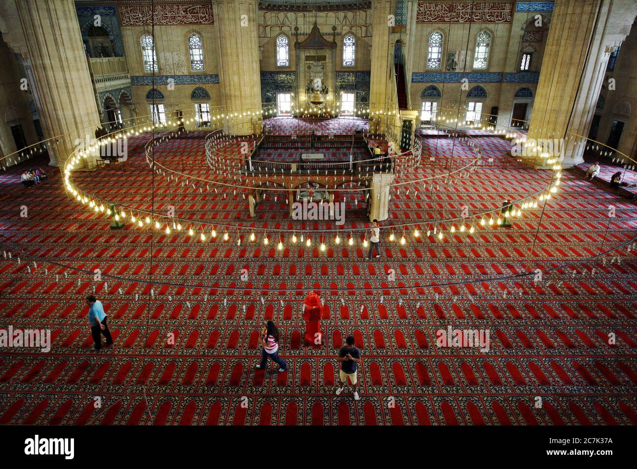 The interior floor space of the Selimiye Mosque (camii) at Edirne in ...