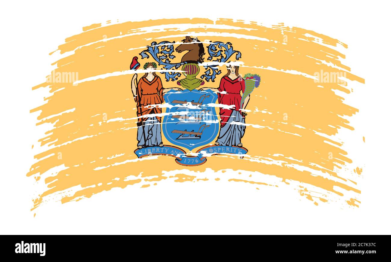 New Jersey flag in grunge brush stroke, vector Stock Vector Image & Art ...