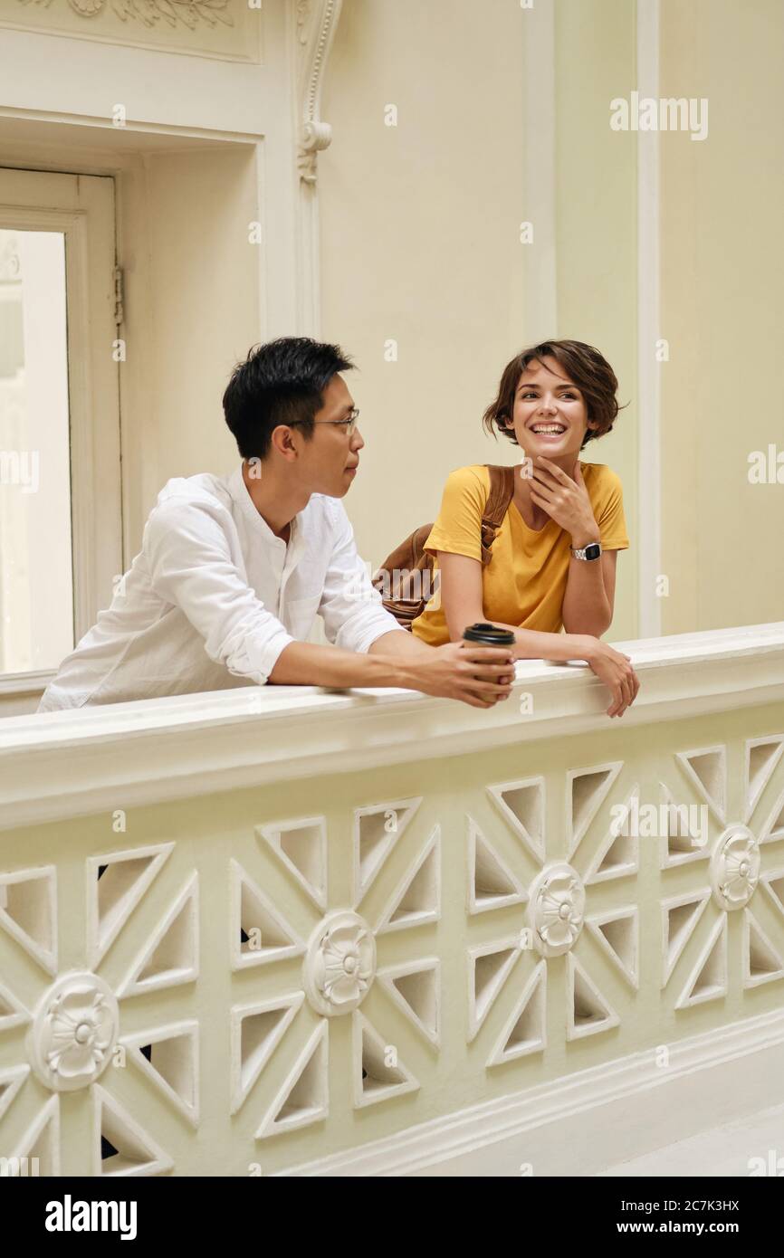 Conversation two international students hi-res stock photography and ...
