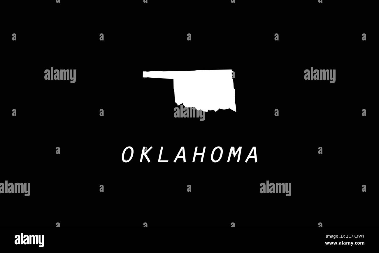 Oklahoma map on white Black and White Stock Photos & Images - Alamy