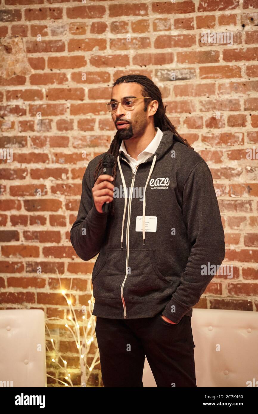 LOS ANGELES, UNITED STATES - Feb 09, 2019: Rashad Johnson of Eaze, a ...