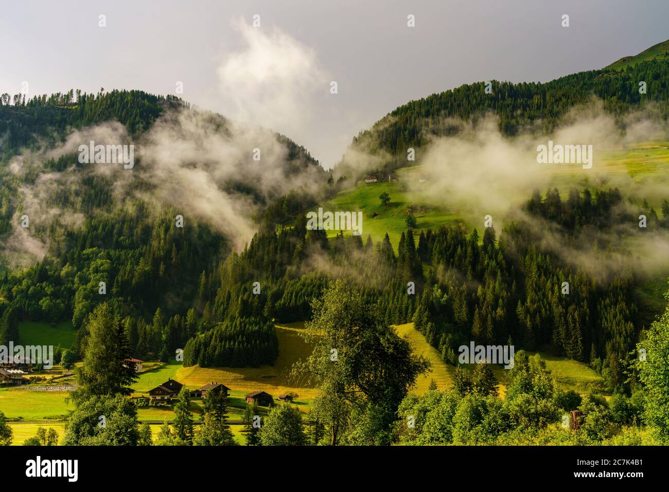 Landscape in Defereggental near Sankt Jakob, Hohe Tauern National Park ...
