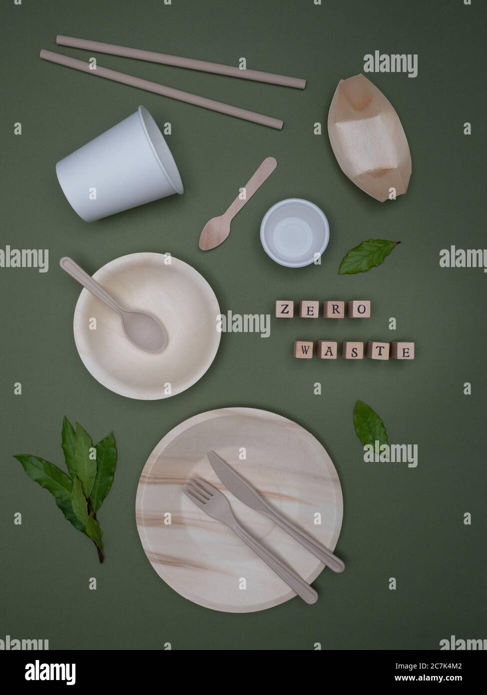 Zero waste eating utensils. Overhead shot with copy space Stock Photo ...