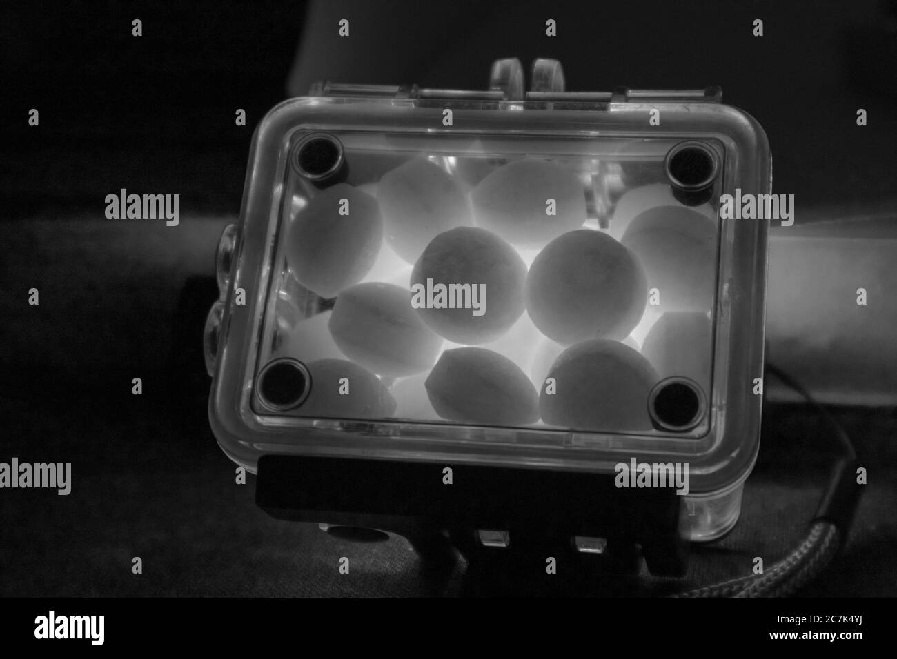 Stuck in box, black and white object photo Stock Photo - Alamy