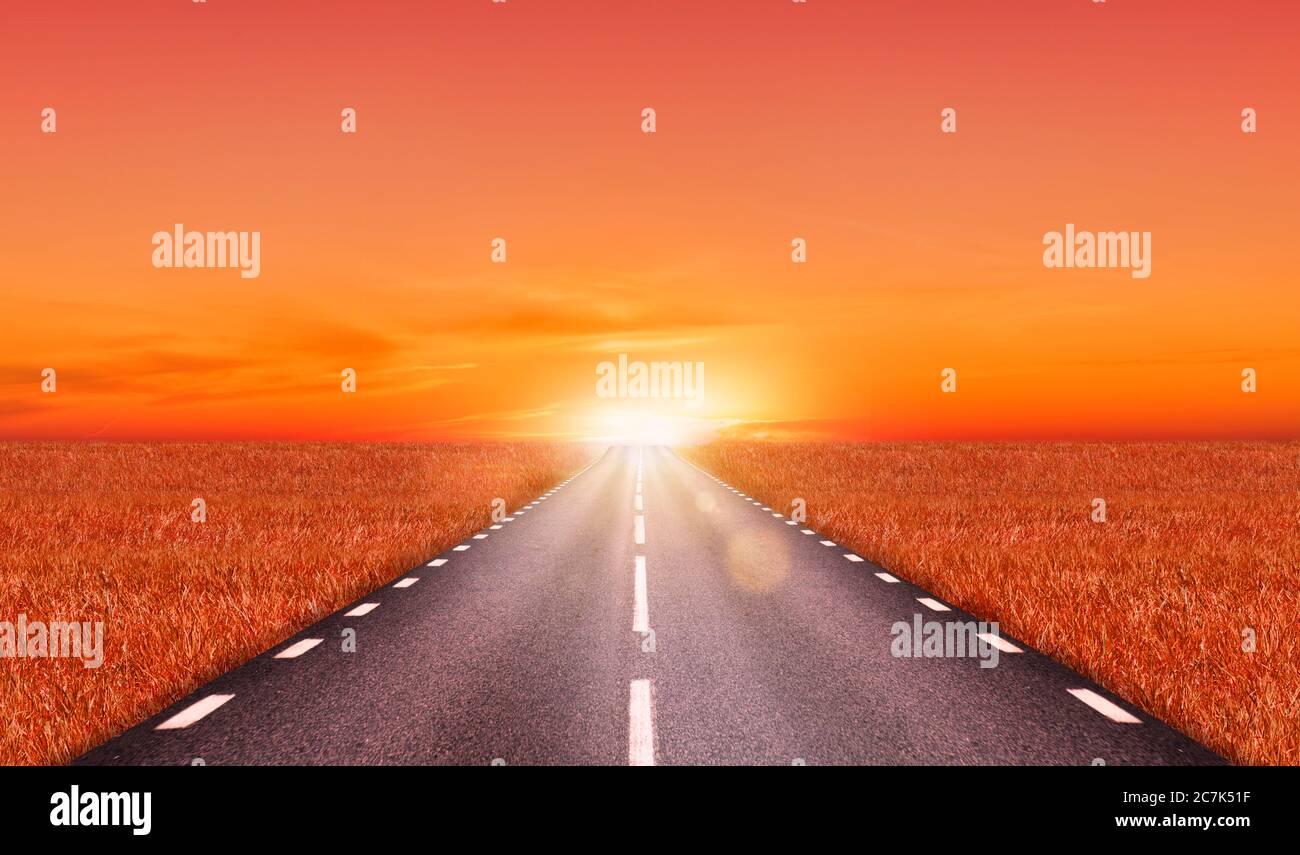 Road and horizon hi-res stock photography and images - Alamy
