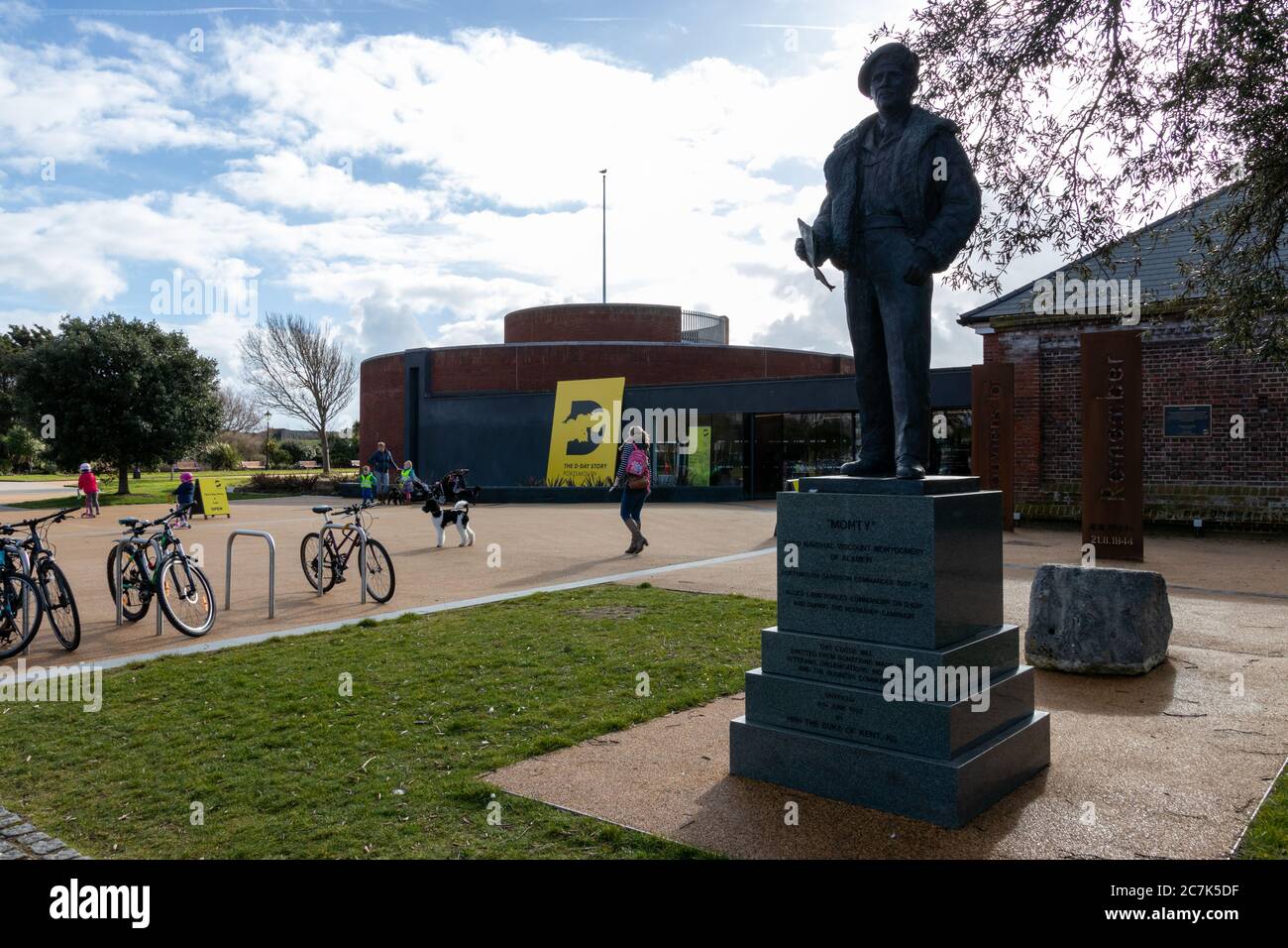 The entrance of the D-Day story museum in Southsea with the statue of ...