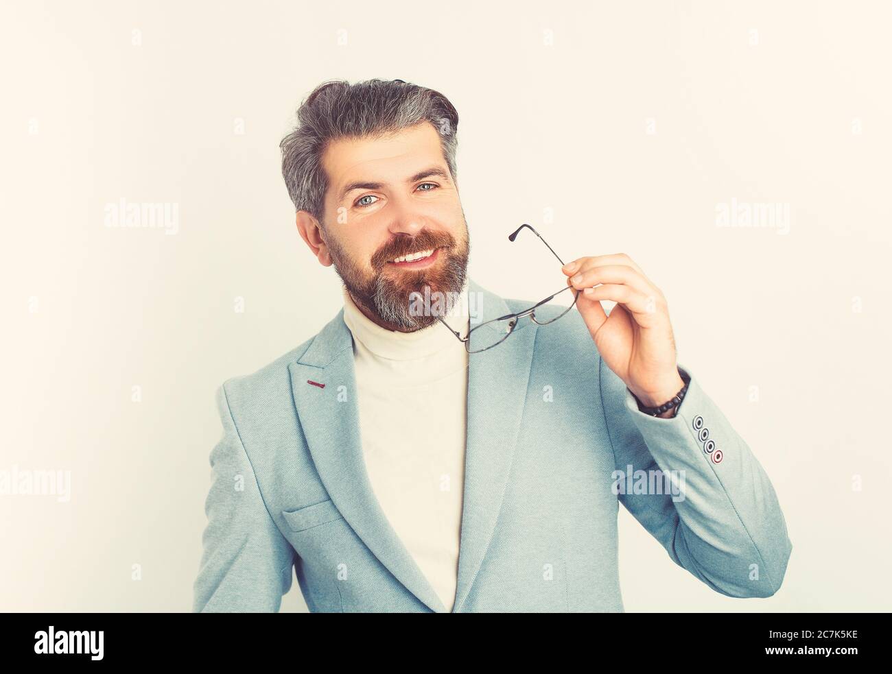 Business man in blue suit hi-res stock photography and images - Alamy
