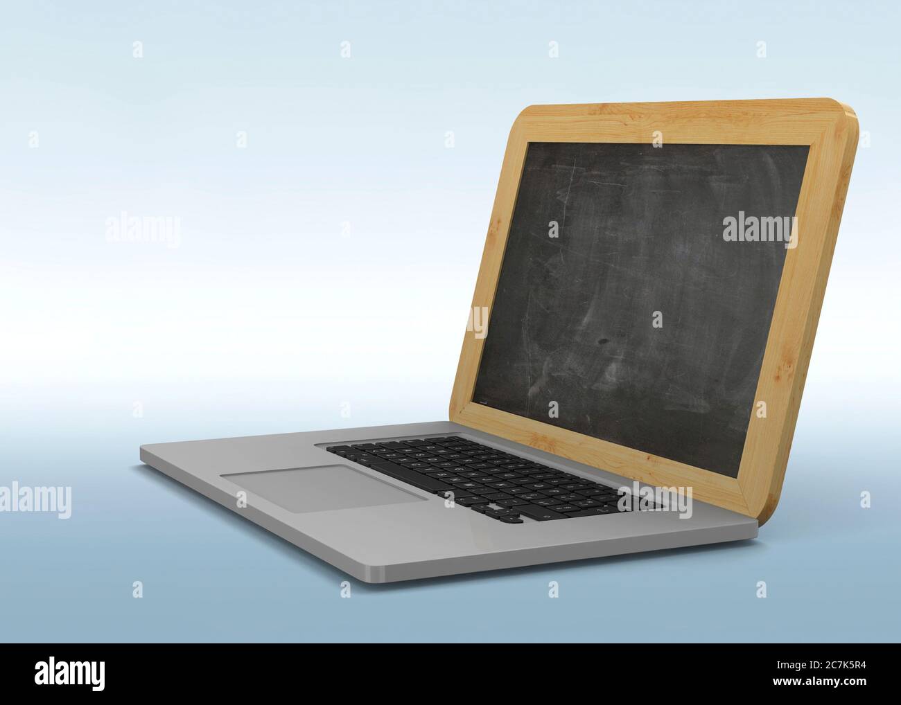 Online Lessons Concept - 3D - blackboard instead of the computer screen ...