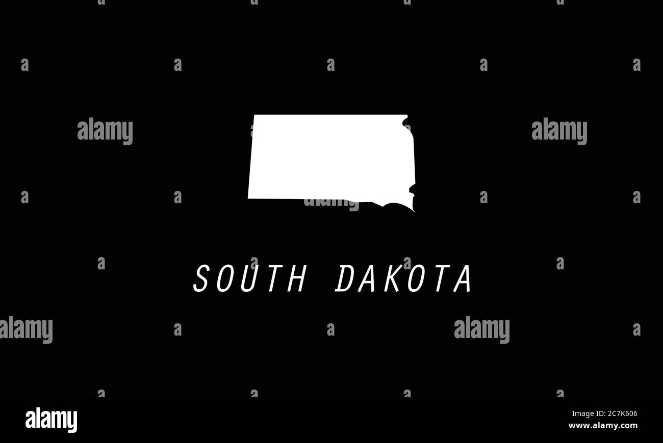 South Dakota map outline state vector illustration Stock Vector Image ...