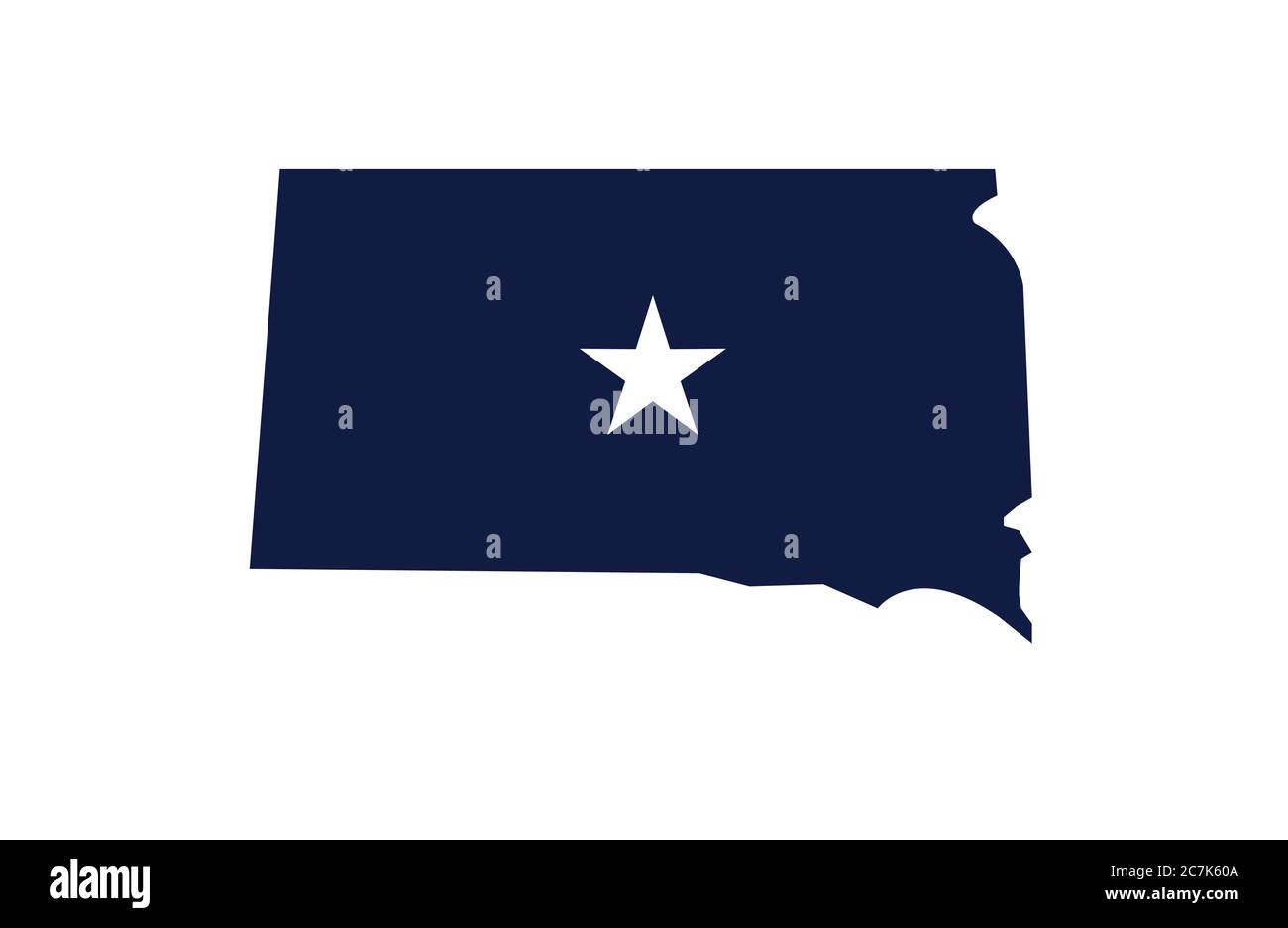 South Dakota map outline state vector illustration Stock Vector Image ...