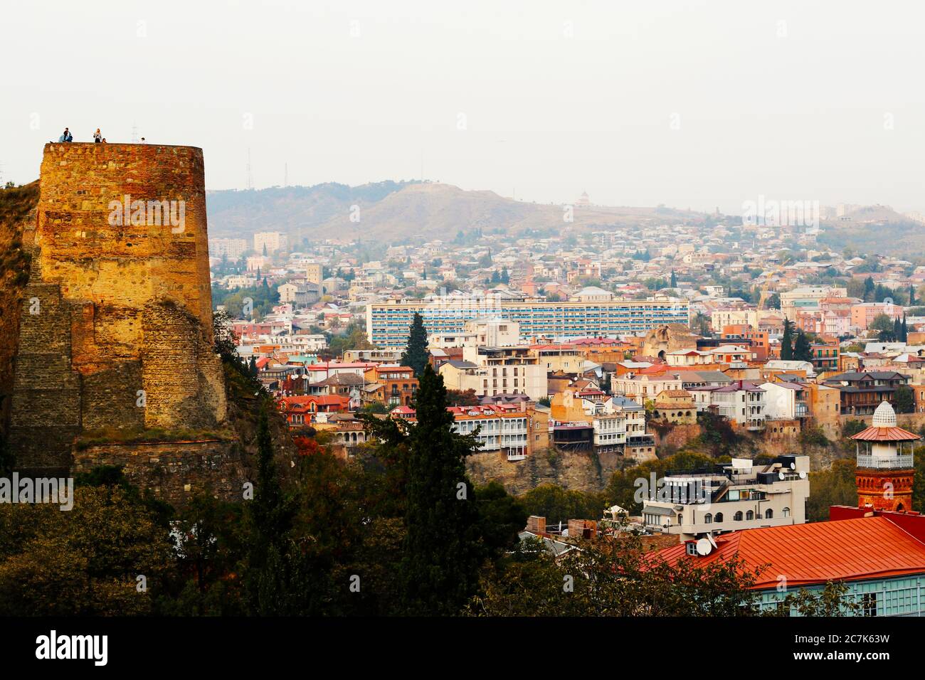 city scape and city view of Tbilisi from Tbilisi botanic garden ...