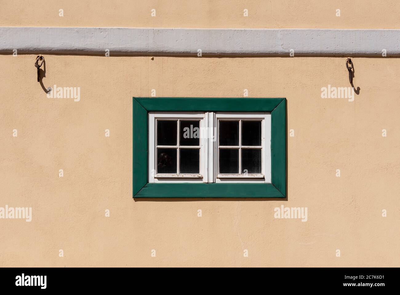 Old horse stable, window, hook Stock Photo - Alamy
