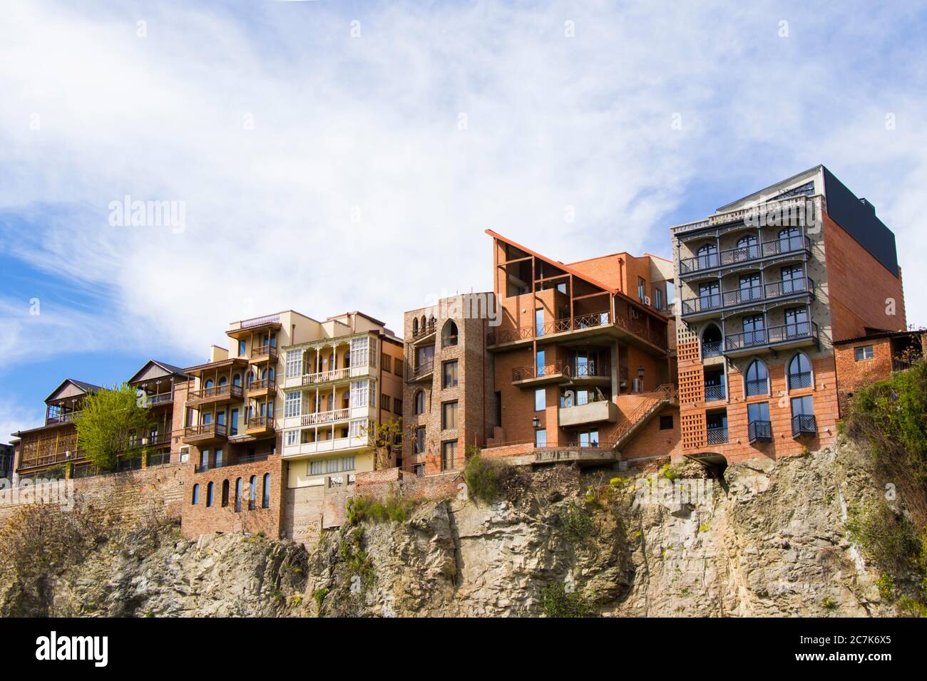 TBILISI, GEORGIA - APRIL 17, 2020: Tbilisi old town building view ...